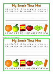 Editable snack/fruit time placemats (SB3696) - SparkleBox