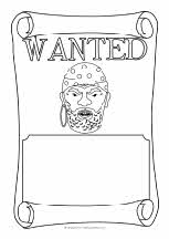 Pirate wanted poster writing frames - black and white (SB3706) - SparkleBox