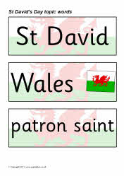 St David’s Day topic word cards (SB3708) - SparkleBox