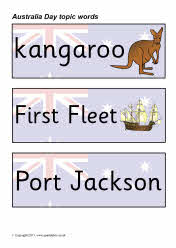 Australia Day topic word cards (SB3723) - SparkleBox
