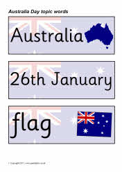 Australia Day topic word cards (SB3723) - SparkleBox