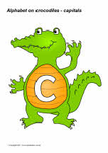 Alphabet on crocodiles - capitals (SB3736) - SparkleBox