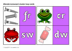 Initial blends/consonant cluster loop cards (SB3754) - SparkleBox