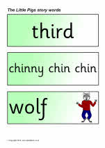 Three Little Pigs story word cards (SB3854) - SparkleBox