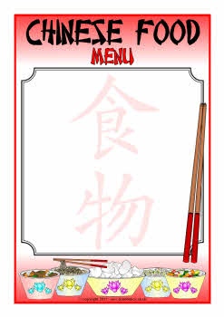 Chinese food menu writing frames (SB3861) - SparkleBox