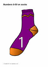Numbers 0-50 on socks (SB3876) - SparkleBox