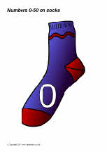 Numbers 0-50 on socks (SB3876) - SparkleBox