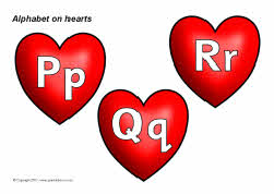 Alphabet on hearts - lowercase with uppercase (SB3958) - SparkleBox