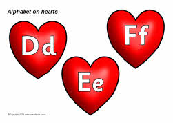 Alphabet on hearts - lowercase with uppercase (SB3958) - SparkleBox