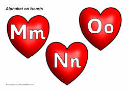 Alphabet on hearts - lowercase with uppercase (SB3958) - SparkleBox