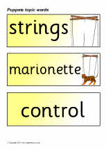 Puppets topic words (SB4044) - SparkleBox