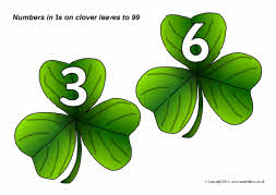 Numbers in 3s to 102 on clover leaves (SB4059) - SparkleBox