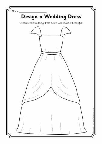 Design a wedding dress worksheet (SB4089) - SparkleBox