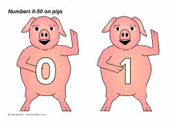 Numbers 0-50 on pigs (SB4123) - SparkleBox