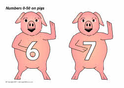 Numbers 0-50 on pigs (SB4123) - SparkleBox