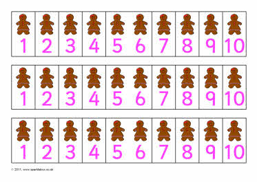 Gingerbread men number tracks (SB4143) - SparkleBox