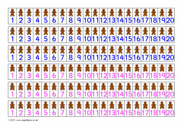 Gingerbread men number tracks (SB4143) - SparkleBox