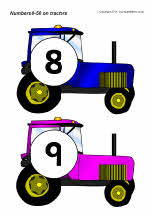 Numbers 0-50 on tractors (SB4165) - SparkleBox