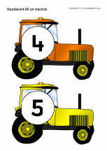 Numbers 0-50 on tractors (SB4165) - SparkleBox