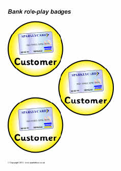 Bank role-play badges (SB4168) - SparkleBox