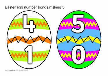 Easter egg number bonds making 5 (SB4200) - SparkleBox