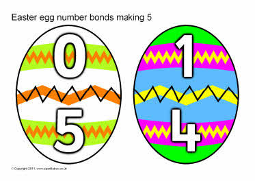 Easter egg number bonds making 5 (SB4200) - SparkleBox