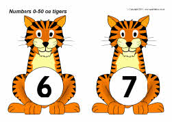 Numbers 0-50 on tigers (SB4288) - SparkleBox