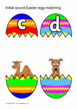 Initial sound Easter egg matching activity (SB4345) - SparkleBox