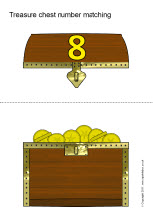 Treasure chest number matching activity (SB4354) - SparkleBox