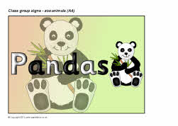 Zoo animals group signs - A4 (SB4362) - SparkleBox
