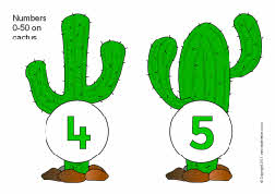 Numbers 0-50 on cactus/cacti/cactuses (SB4376) - SparkleBox