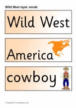 Wild West topic word cards (SB4411) - SparkleBox