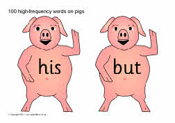 100 high-frequency words on pigs (SB4432) - SparkleBox