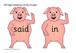 100 high-frequency words on pigs (SB4432) - SparkleBox