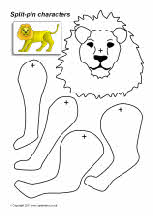 Split-pin animal characters - black and white (SB4444) - SparkleBox