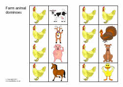 Farm animal picture dominoes (SB4463) - SparkleBox