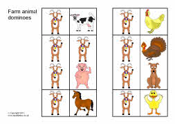 Farm animal picture dominoes (SB4463) - SparkleBox