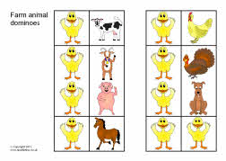 Farm animal picture dominoes (SB4463) - SparkleBox