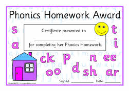 Phonics homework award certificates (SB4476) - SparkleBox