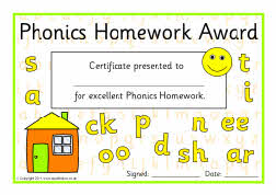 Phonics homework award certificates (SB4476) - SparkleBox