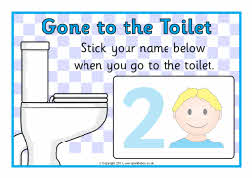 Gone to the toilet signs (SB4486) - SparkleBox