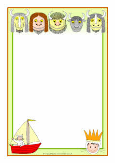 ‘Wild things’ A4 page borders (SB4515) - SparkleBox