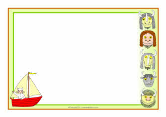 ‘Wild things’ A4 page borders (SB4515) - SparkleBox