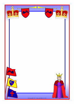 King-themed A4 page borders (SB4528) - SparkleBox