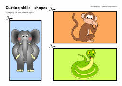 Cutting skills worksheets - shapes (SB4523) - SparkleBox