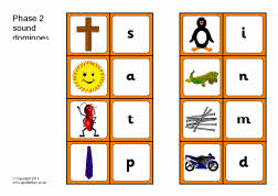 Phase 2 phonemes dominoes (SB4535) - SparkleBox