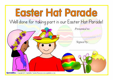 Easter hat certificates (SB4557) - SparkleBox