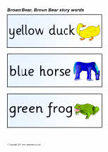 Brown Bear, Brown Bear story word cards (SB4551) - SparkleBox