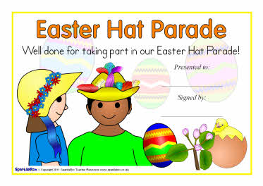 Easter hat certificates (SB4557) - SparkleBox