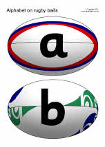 Alphabet on rugby balls (SB4566) - SparkleBox